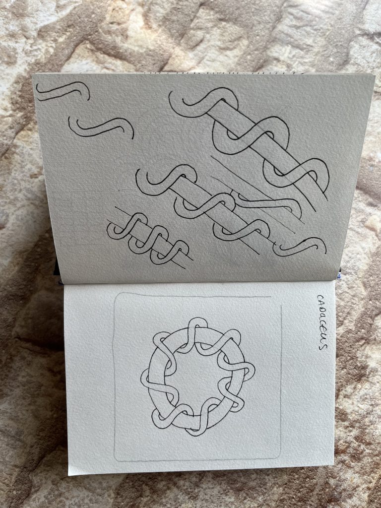 Introducing Caduceus - A New Tangle Pattern - Ivy's Corner