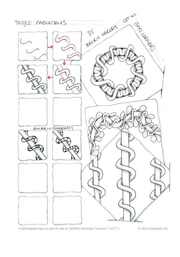 Introducing Caduceus - A New Tangle Pattern - Ivy's Corner