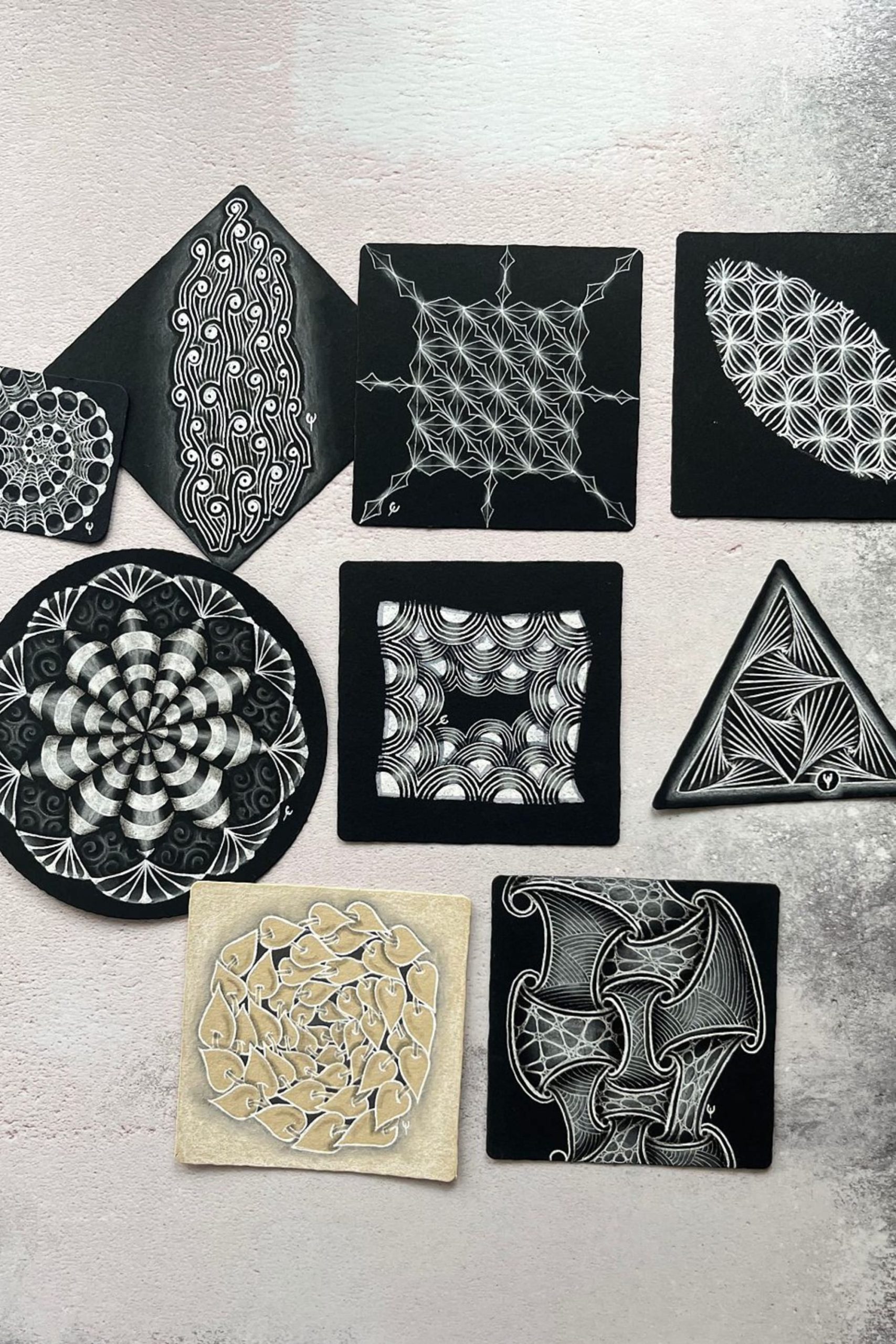 Zentangle Project Pack 01: Sakura Gelly Roll White - Ivy's Corner